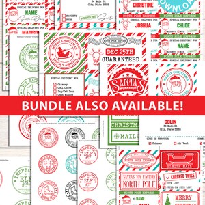 EDITABLE Christmas Address Label Printable, North Pole Express Mail ...