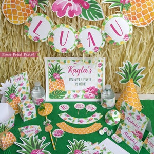 Luau Food Labels, Hawaiian Food Labels, Pineapple Labels, Topical Place ...