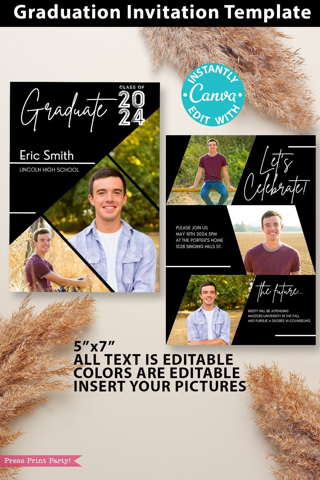 2025 Graduation Invitation High School Senior Grad Invite Custom ...