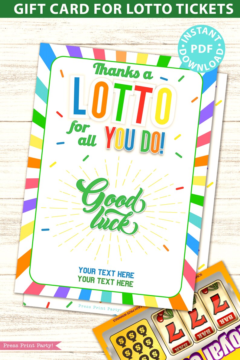 Lottery Ticket Holder Thanks a Lotto for All You Do Card - Etsy
