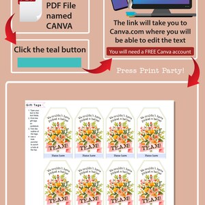 Team Appreciation Gift Tags Printable, We Couldn't Have Picked a Better ...