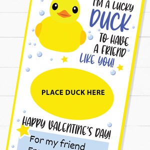 I'm a Lucky Duck to Have a Friend Like You Kids Valentine Card ...