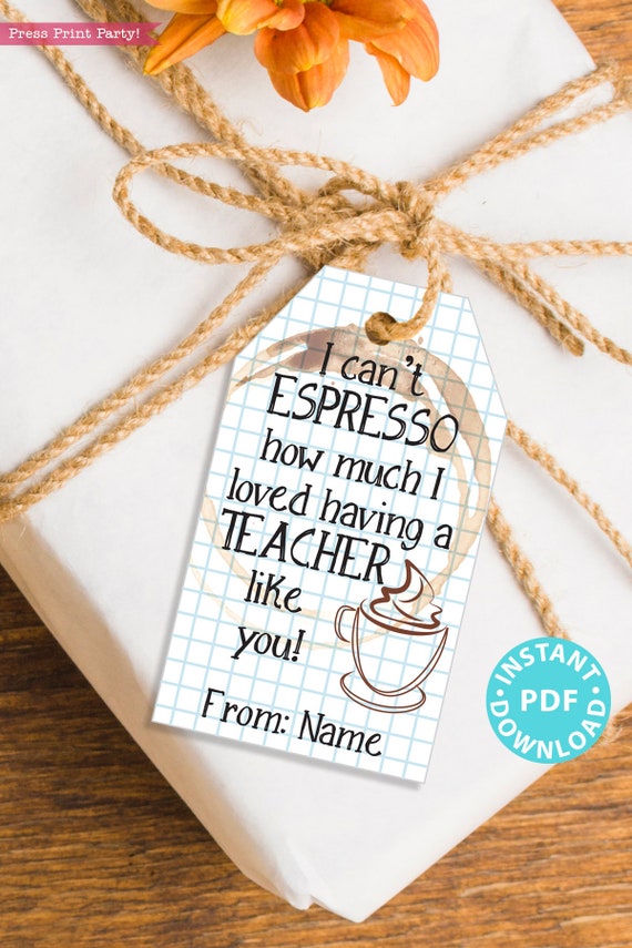 EDITABLE Teacher Appreciation Gift Tags Printable, Thank You "I can't ...