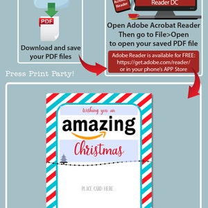 EDITABLE Amazon Gift Card Holder Christmas Printable Template, 5x7 ...