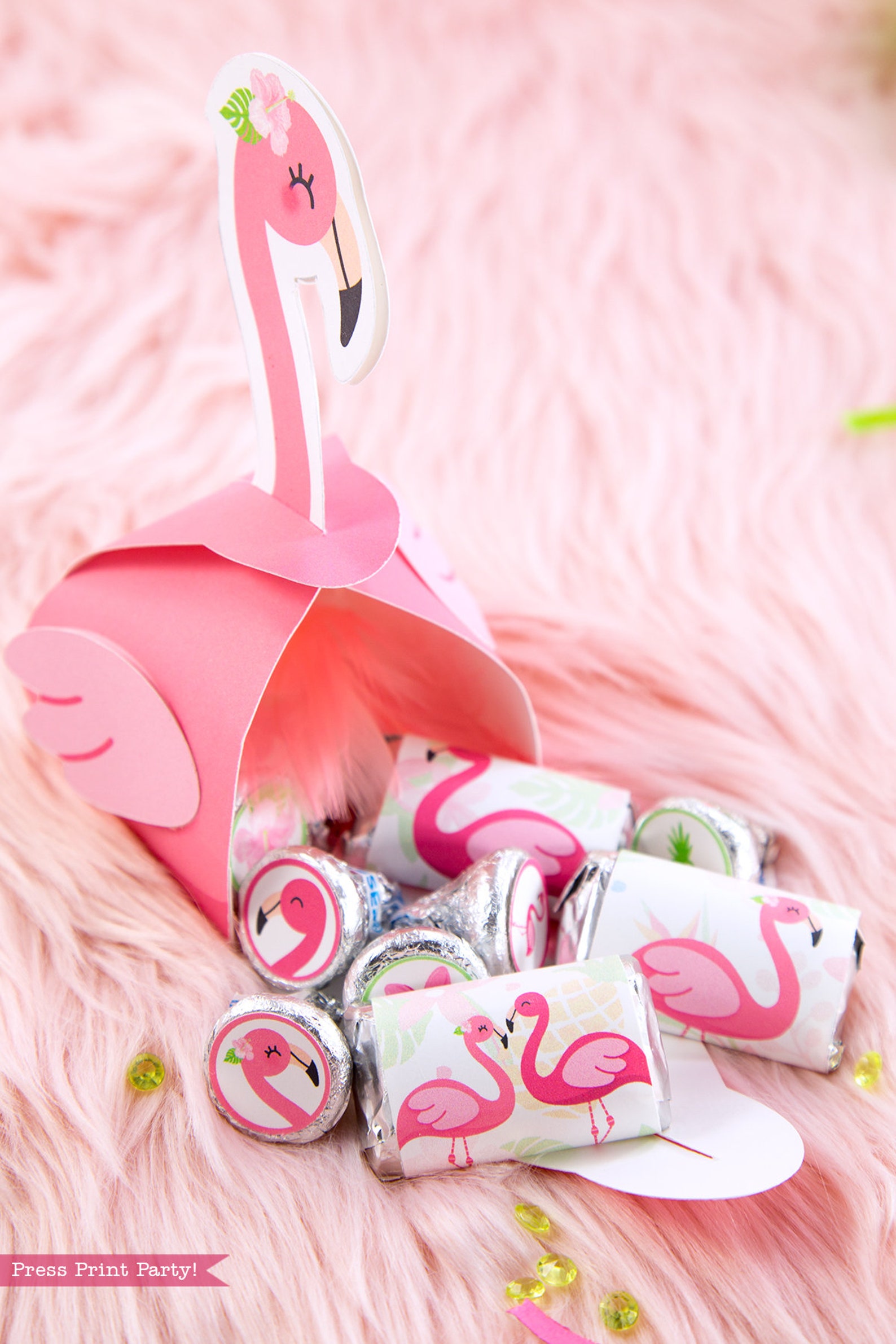 Flamingo Party Favor Box Printable SVG Flamingo Party - Etsy