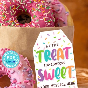 EDITABLE Thank Youtags Printable, A Little Treat for Someone Sweet ...