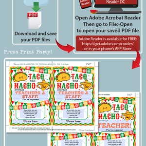 Thank You Gift Card Holder Printable, Taco 'bout Nacho Average Staff ...