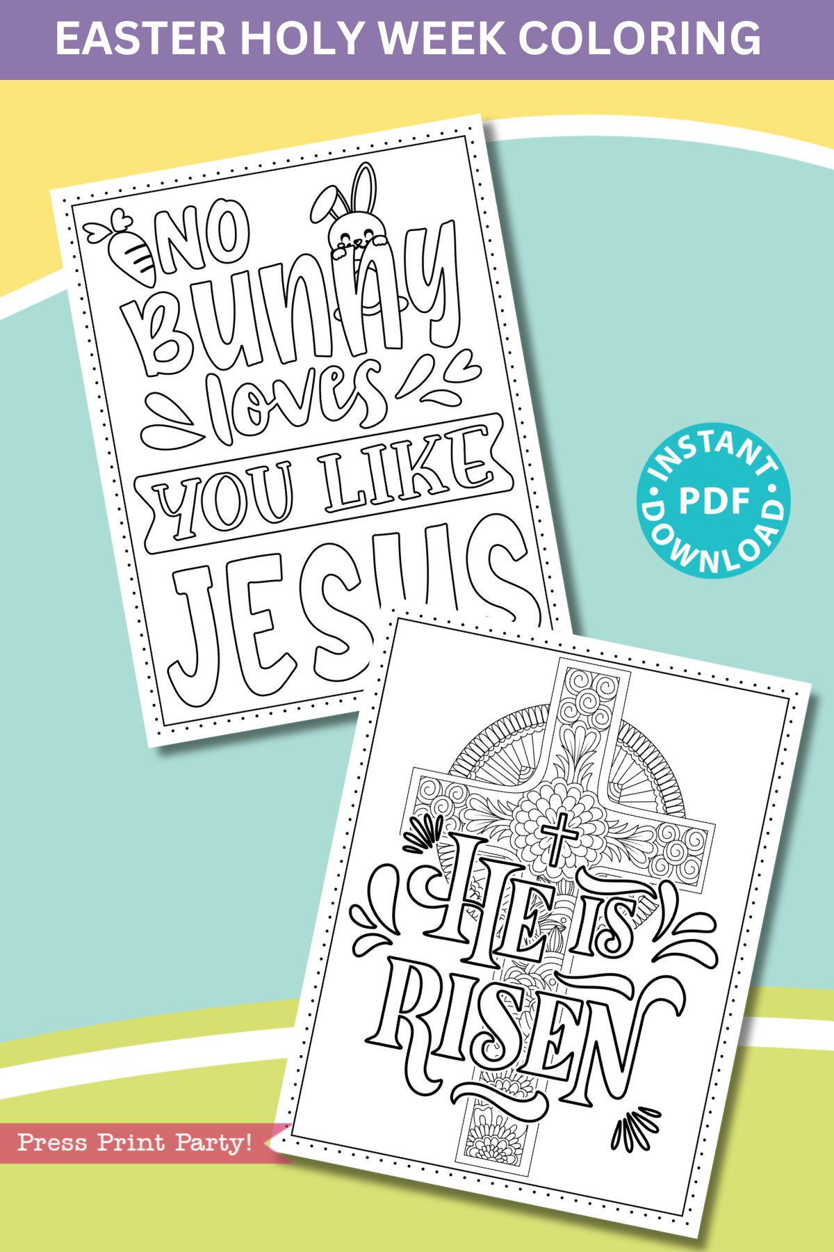 Easter Holy Week Coloring Pages Christian Kids Sunday School Printable ...