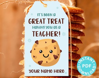 EDITABLE Christmas Teacher Appreciation Gift Tags Printable | Etsy