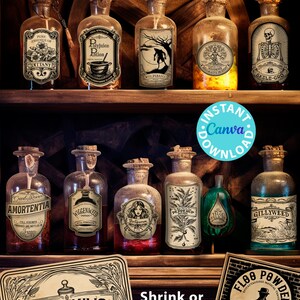 HP Apothecary Labels Printable Wizard Potion Apothecary Decor Halloween ...