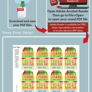 EDITABLE Back to School Teacher Gift Tags Printable, First Day of ...