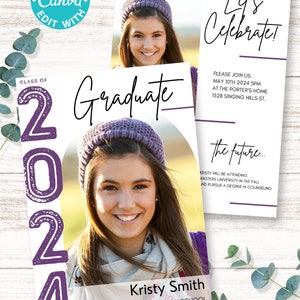 2024 Graduation Invitation High School Senior Grad Invite Custom ...
