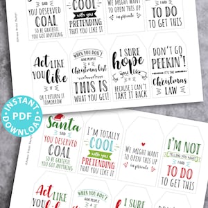 80 Funny Christmas Gift Tags Printable Funny White Elephant Gift Rustic ...