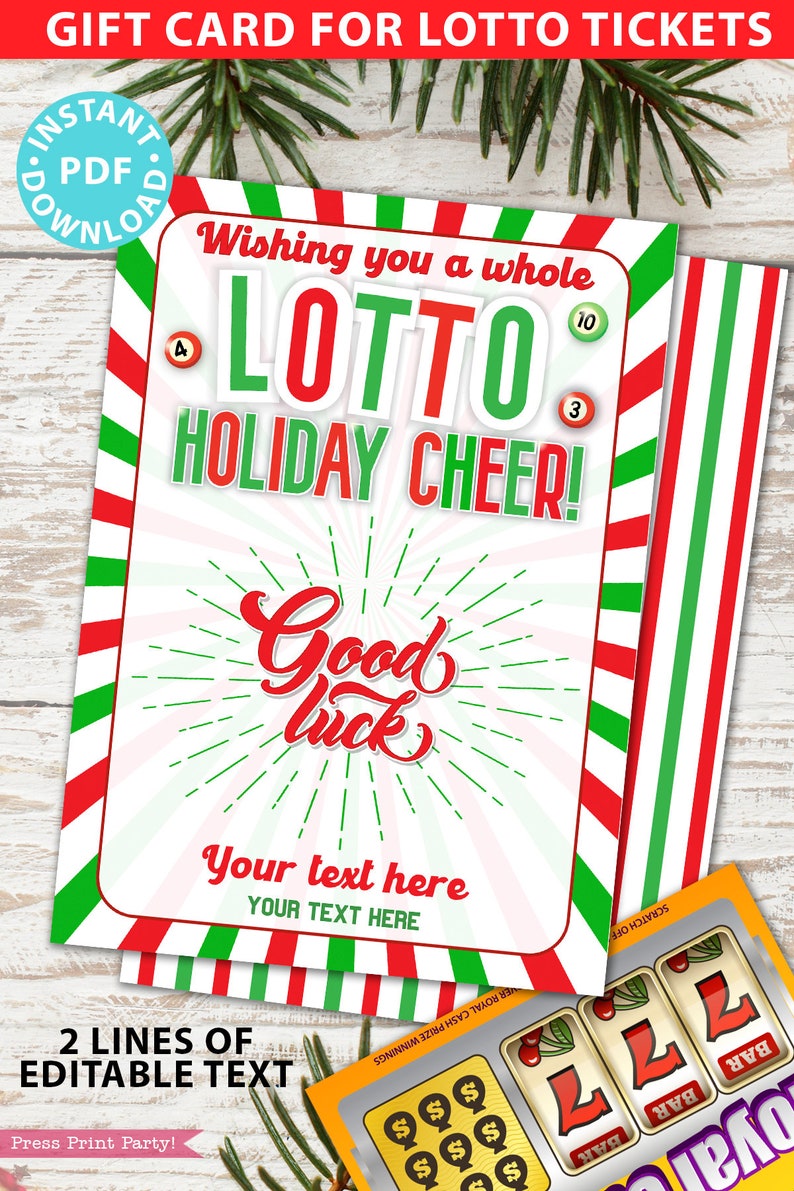 Christmas Lottery Ticket Holder Wishing You a Whole Lotto Holiday Cheer ...