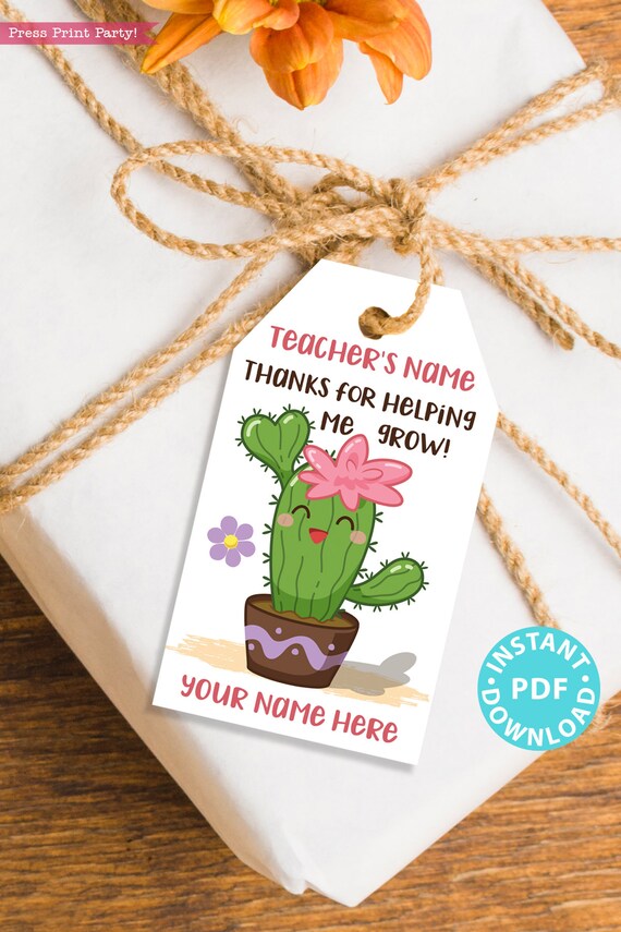 EDITABLE Teacher Appreciation Gift Tags Printable Cactus, 43% OFF