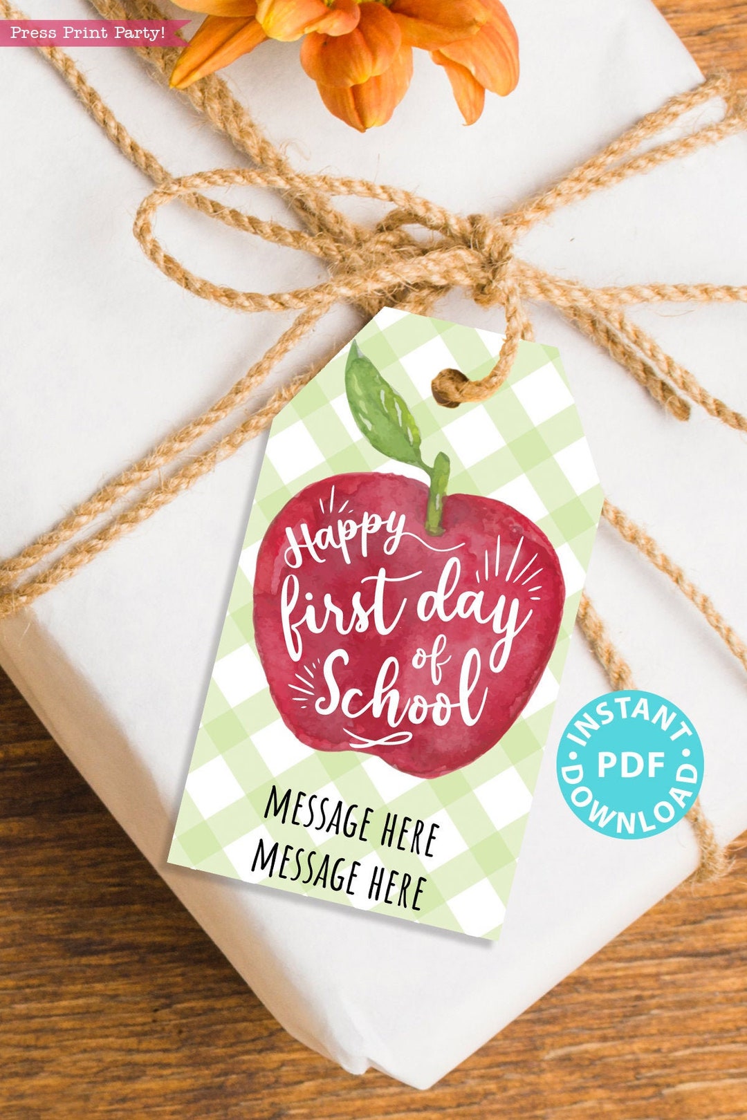 EDITABLE Back to School Gift Tags Printable, First Day of School Gift ...