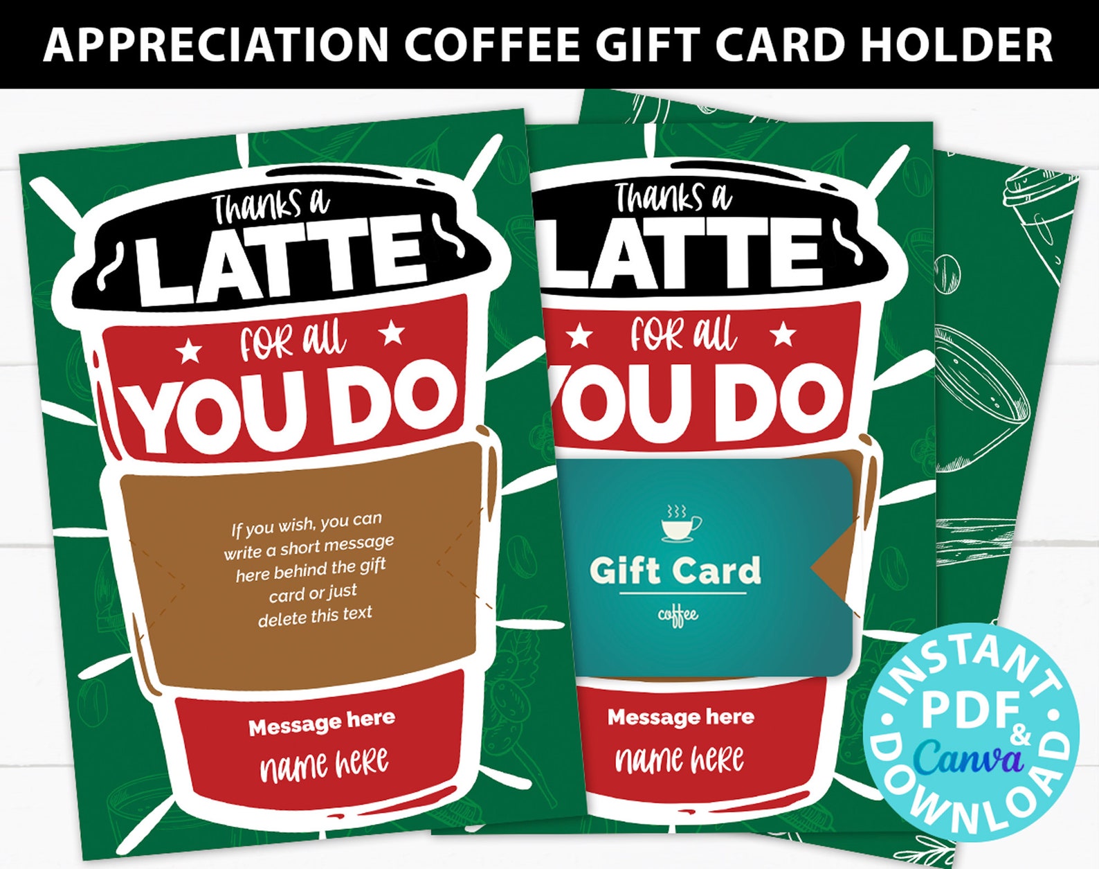 Teacher Appreciation Gift Coffee Card Holder Teacher Thank - Etsy