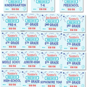First Day of School Sign Printable, Notebook Grid, Editable Name and ...