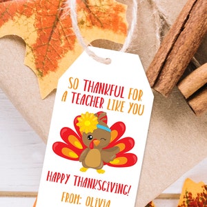 EDITABLE Thanksgiving Tags for Teacher Printable Template, for Kids Boy ...