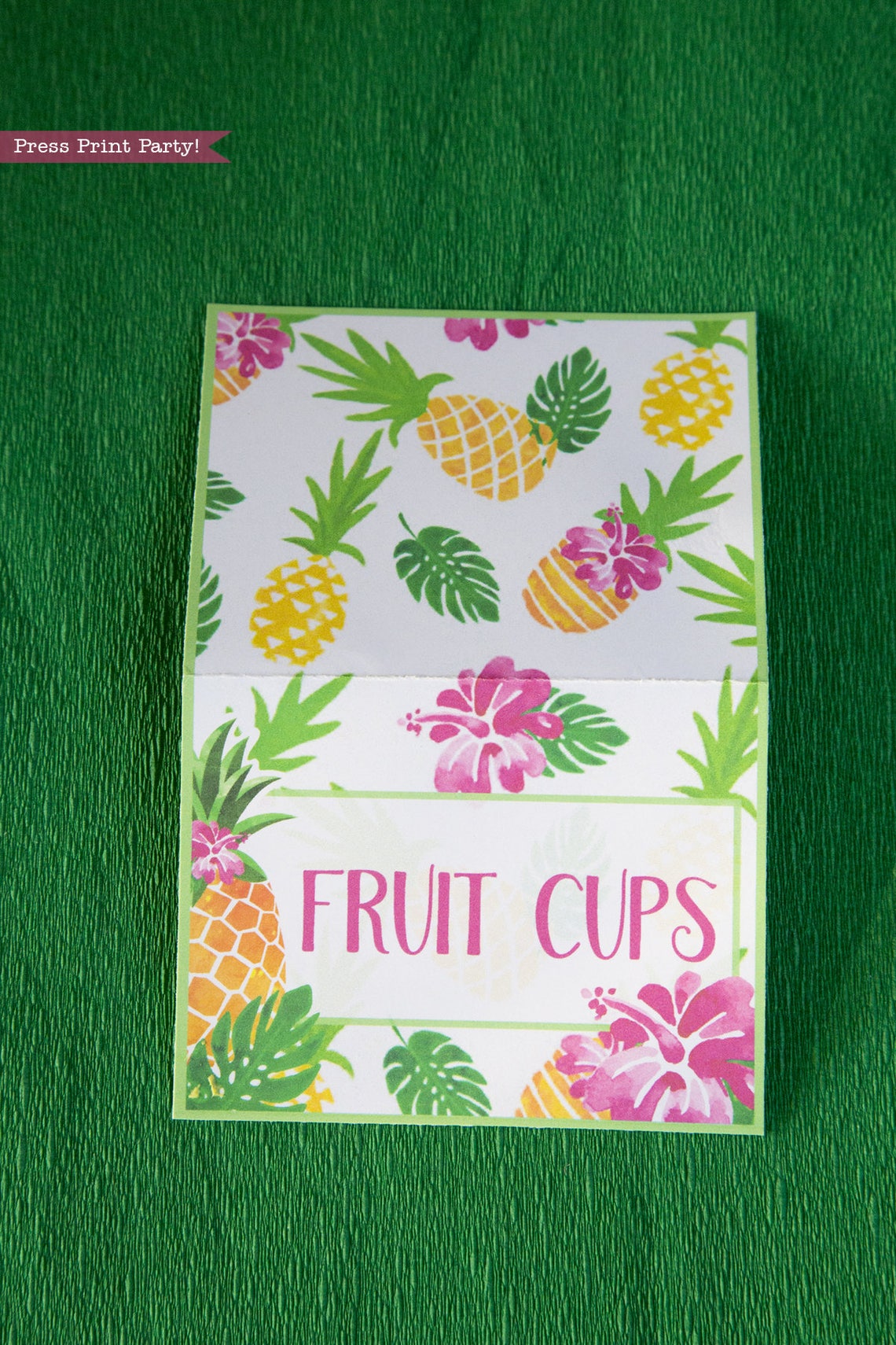 Pineapple Place Cards Printable Luau Food Label Hawaiian - Etsy
