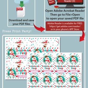 Snowman Poop Christmas Treat Bag Toppers and Tag, Editable, Classroom ...