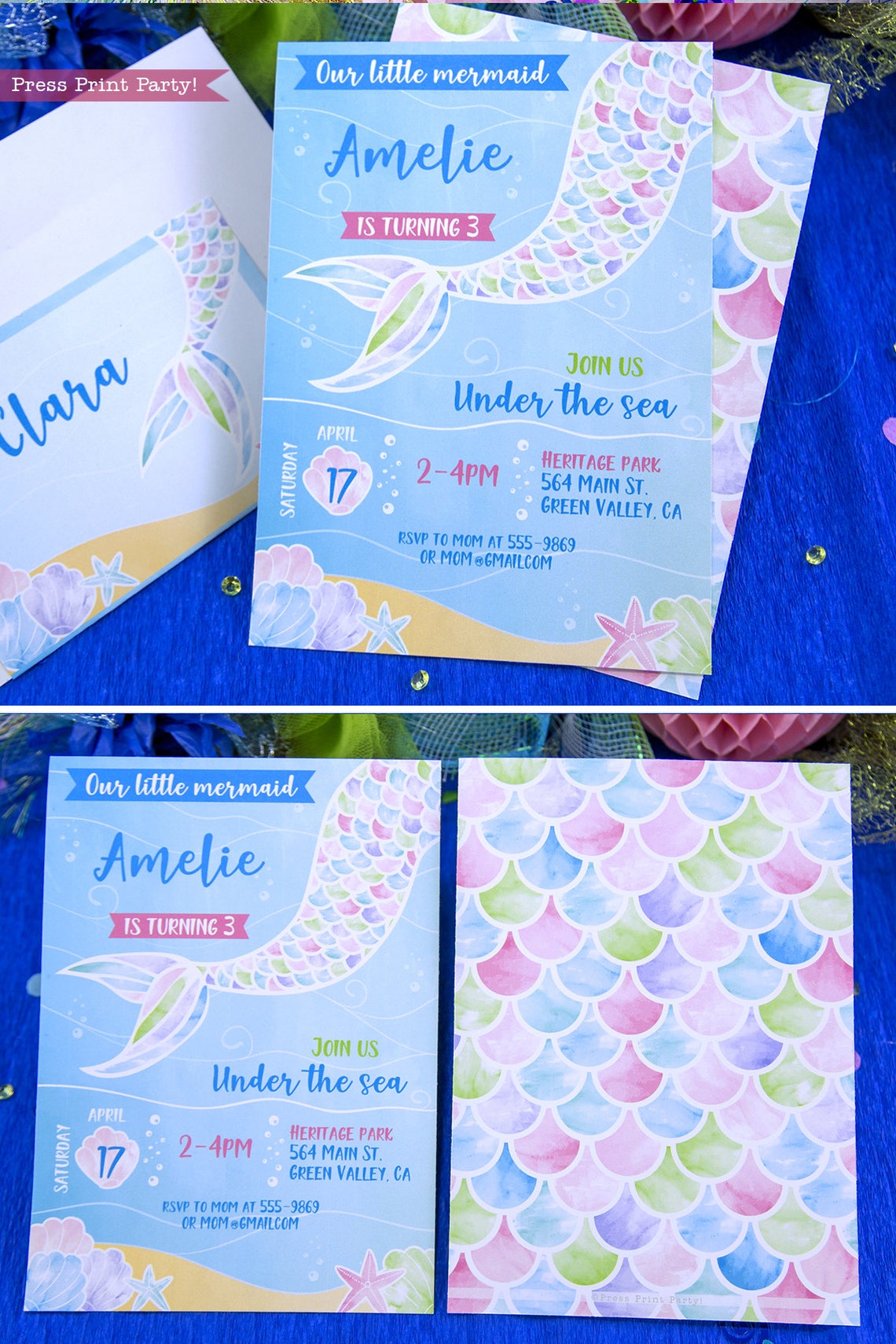 Mermaid Party Decorations Printables Mermaid Party Supplies - Etsy India