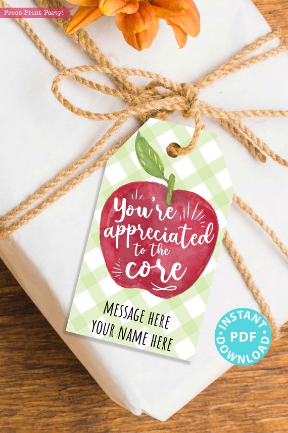 EDITABLE Teacher Appreciation Gift Tags Printable, Teacher Thank You ...