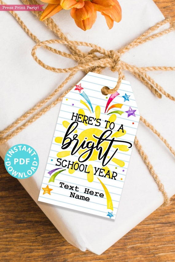 EDITABLE Back to School Gift Tags Printable, First Day of School Gift ...