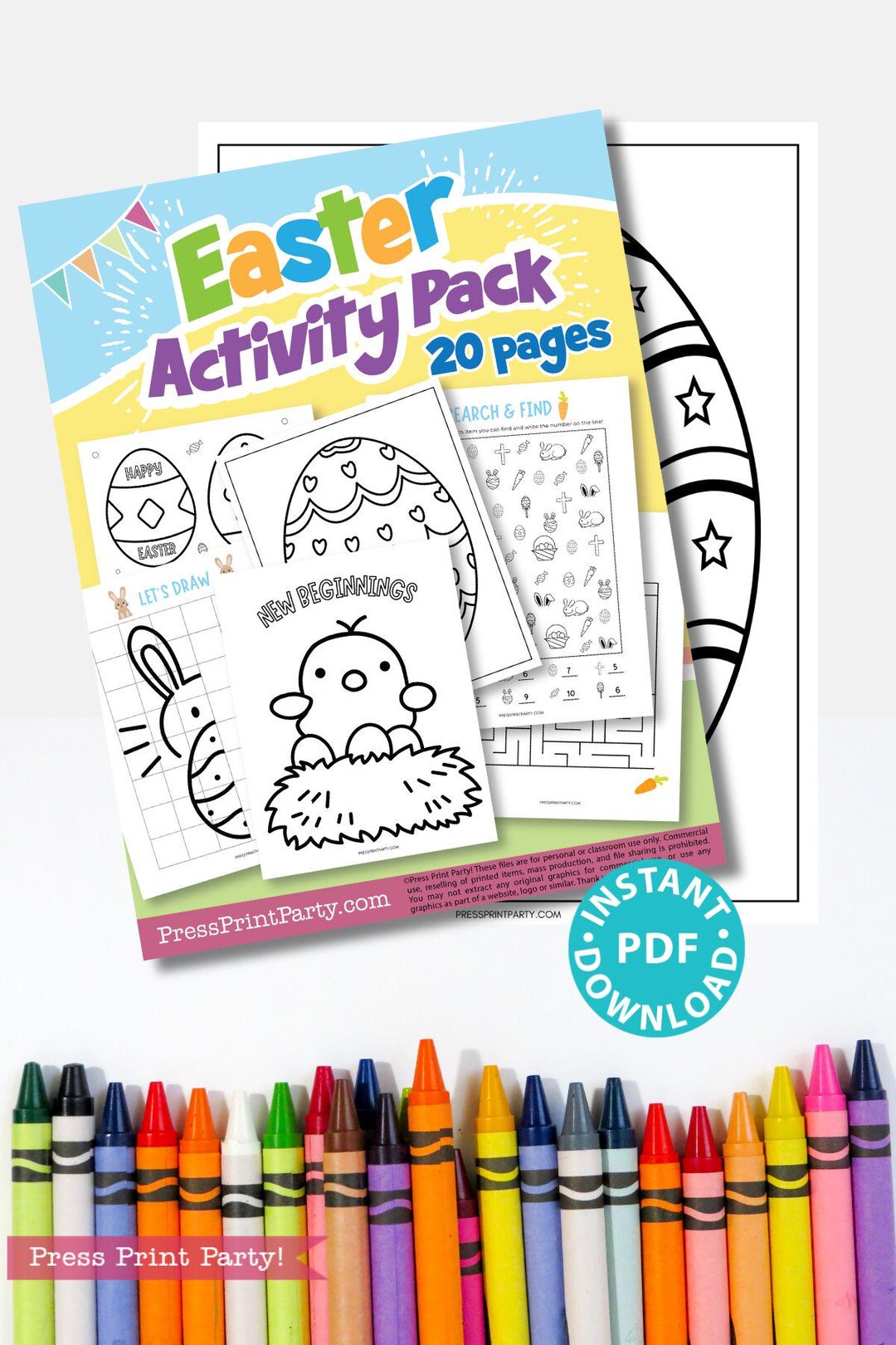 Easter Printable Activity Pack Kids Games Coloring Worksheets Puzzles ...