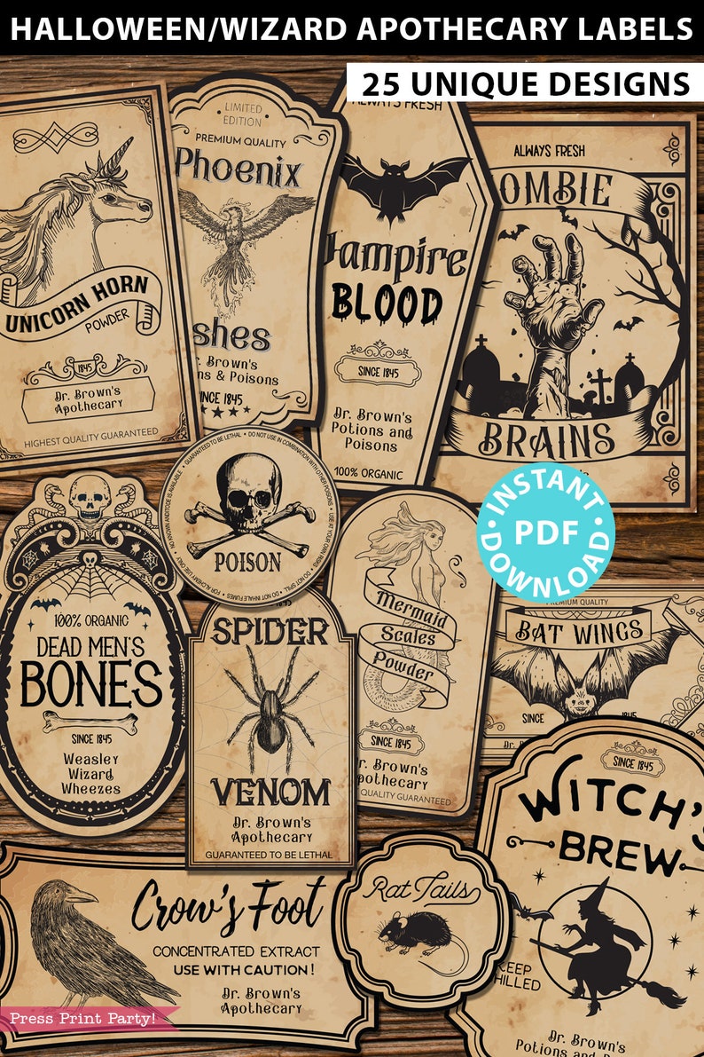 Wizard Potion Labels Printables HP Polyjuice Potion Label - Etsy