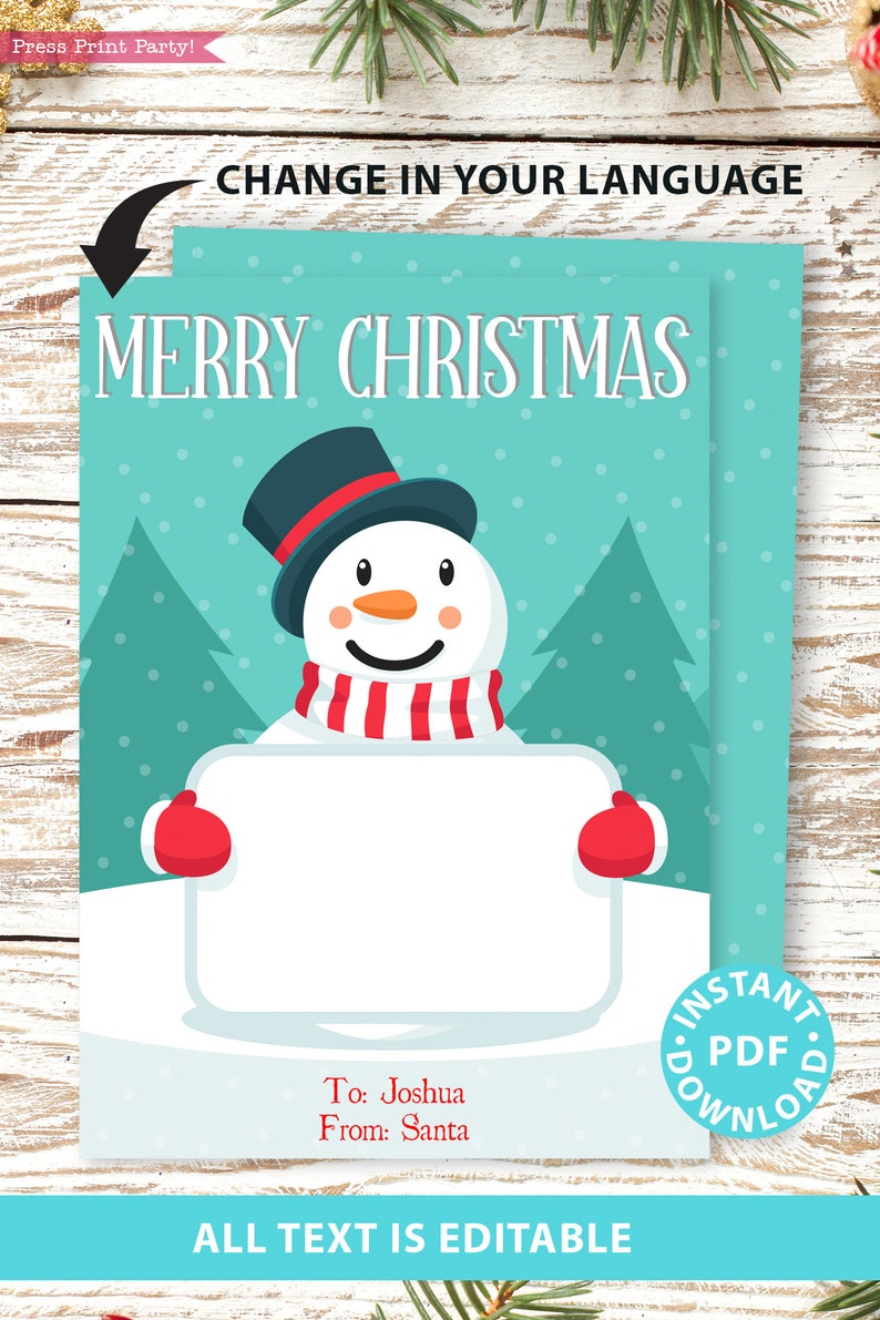 EDITABLE Christmas Gift Card Holder Printable Template | Etsy