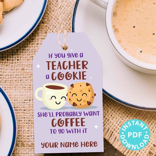 EDITABLE Teacher Appreciation Gift Tags Printable for Cookies - Etsy