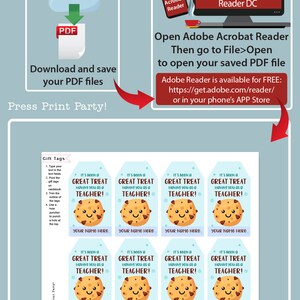 EDITABLE Teacher Appreciation Gift Tags Printable for Cookies "it's ...