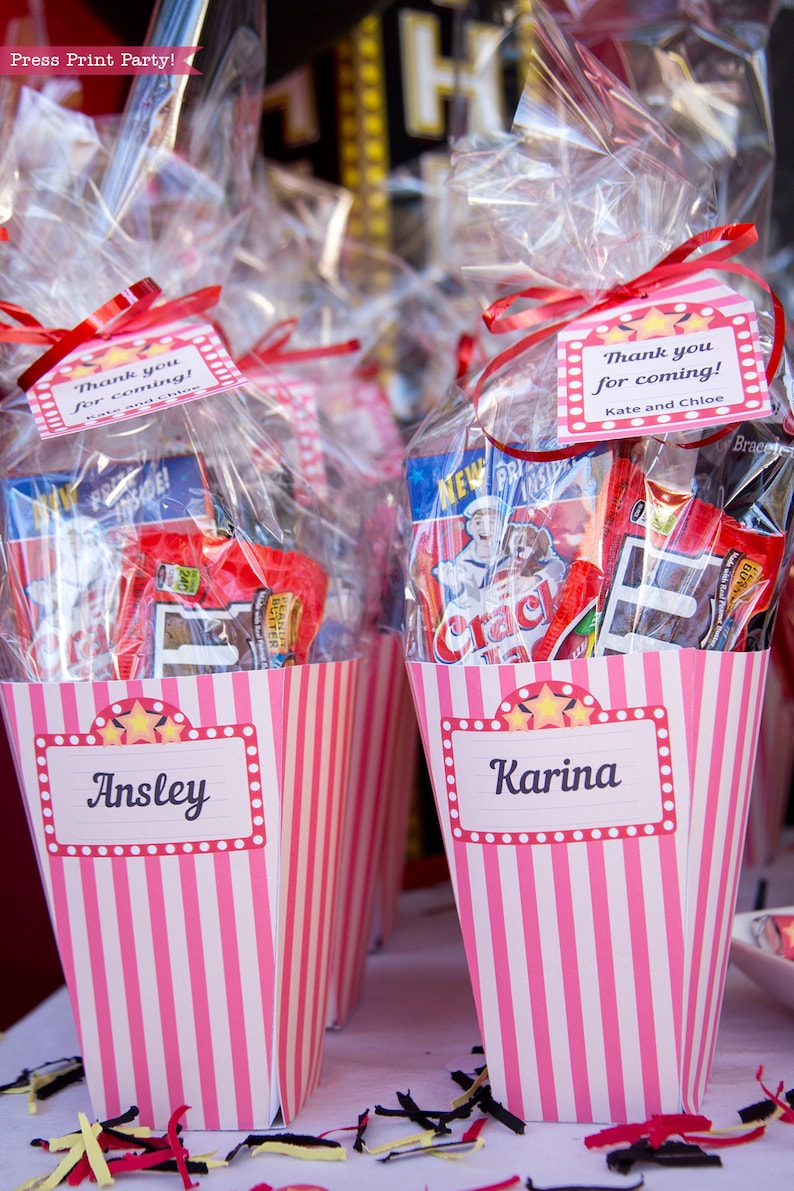 Popcorn Box Printable, Movie Night Popcorn Box, Movie Night Gift Basket ...
