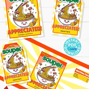 Teacher Thank You Gift Tags Printable, Ramen Soup, Teacher Appreciation ...