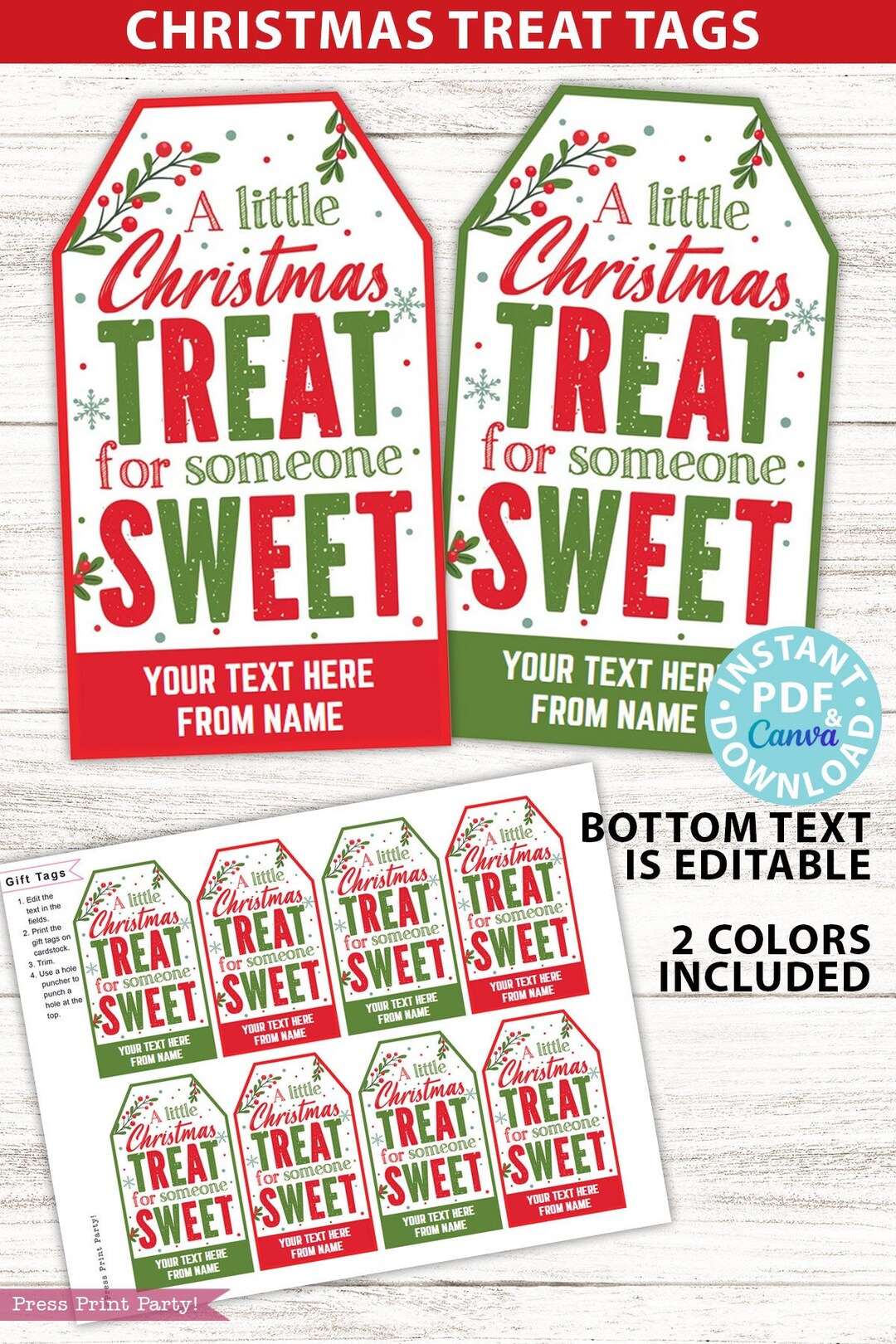 Christmas Treat Tags Printable A Little Christmas Treat for Someone ...