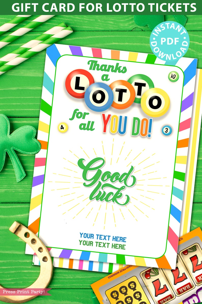 Lottery Ticket Holder, Thanks a Lotto for All You Do Card Printable, 2 ...