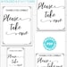 Please Take One Sign Printable, Baby Shower, Wedding, Bridal Shower ...
