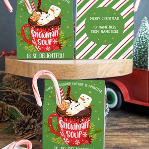 Snowman Soup Labels Printable Small Holiday Gift for Kids Stocking ...