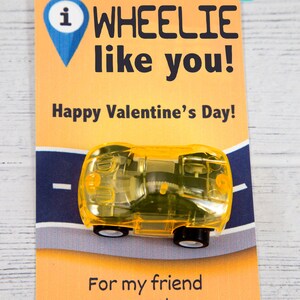 Toy Car Valentine Card Printable, I Wheelie Like You, Kids Valentines ...