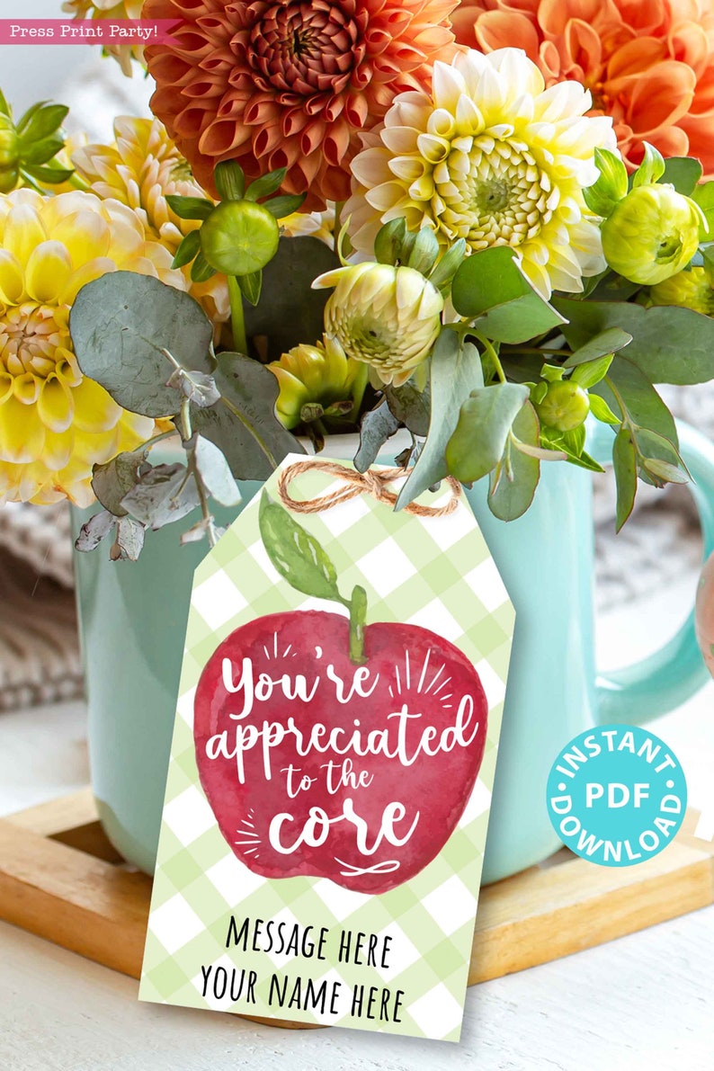 EDITABLE Teacher Appreciation Gift Tags Printable, Teacher Thank You ...