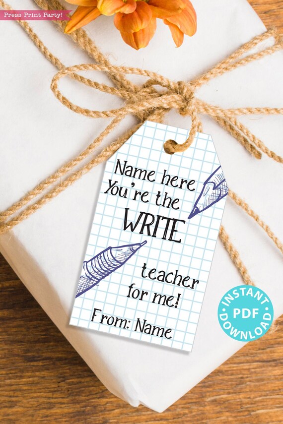 EDITABLE Teacher Appreciation Gift Tags Printable, Thank You Gift for ...
