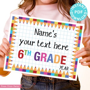 Editable First Day of School Sign Printable, Last Day of School ...