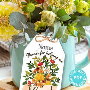 EDITABLE Teacher Appreciation Gift Tags Printable, Teacher Thank You ...