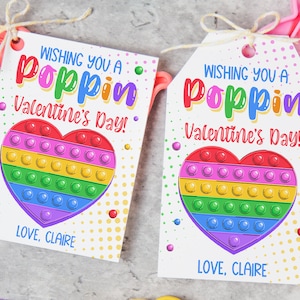Pop It Valentines Printable Tags, EDITABLE Names, Wishing You a Poppin ...