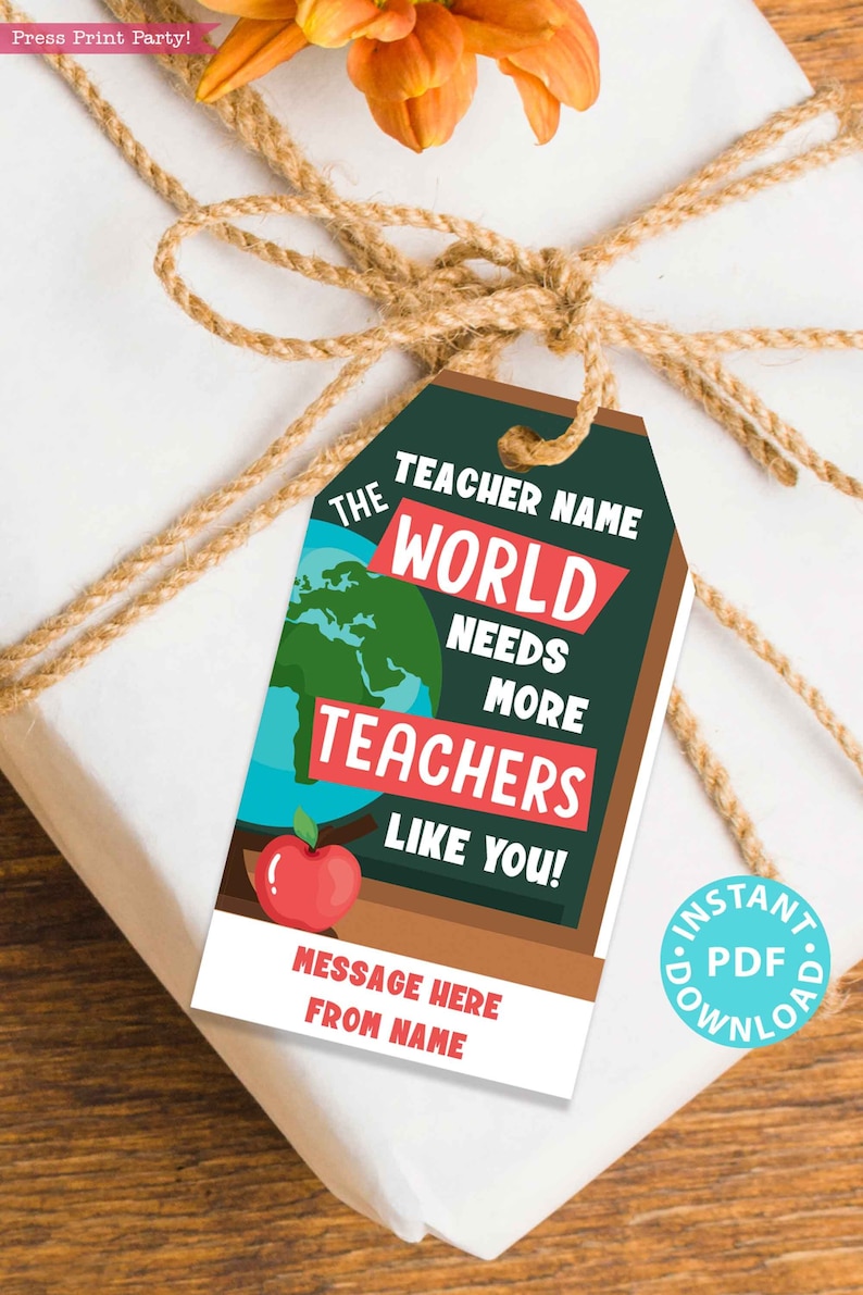 EDITABLE Teacher Appreciation Gift Tags Printable Teacher - Etsy