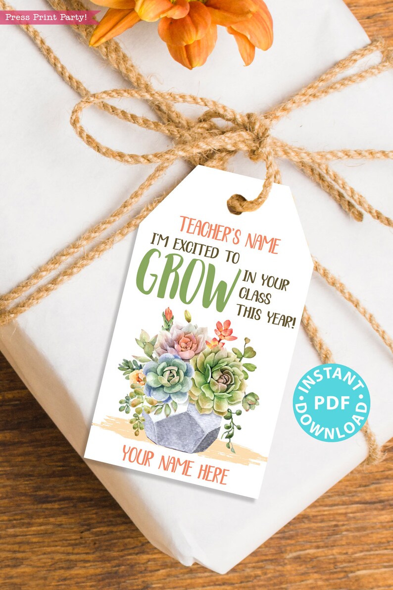 EDITABLE Back to School Teacher Appreciation Gift Tags Printable, First ...