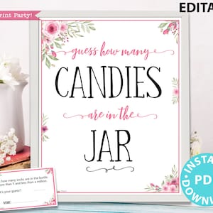 Guess How Many Game Sign Printable, W Editable Text for Items ...