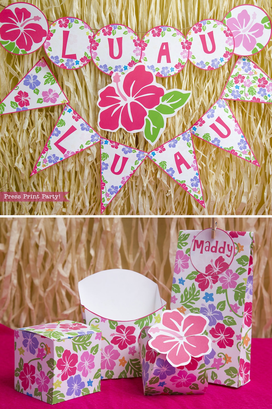 Luau Party Printables Set Hawaiian Party Printables Luau - Etsy