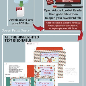 EDITABLE Christmas Coupon Book Printable Template, for Kids Gift Idea ...